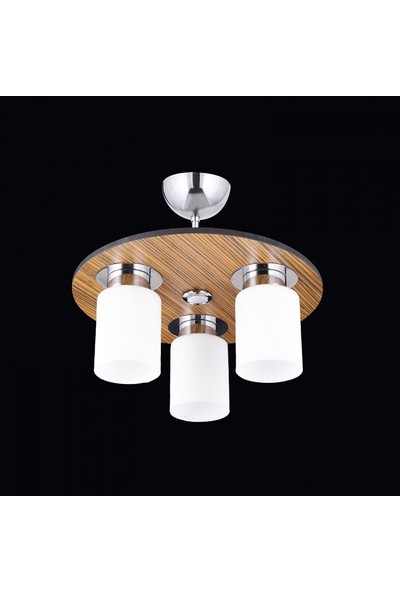 AVONNI AR-65007-3D-BKK Kahverengi Boyalı Modern Avize E14 Ahşap 35cm