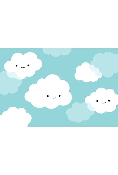 Consepthome Sevimli Bulutlar Anti Alerjik Çocuk Odası Halısı 80x150