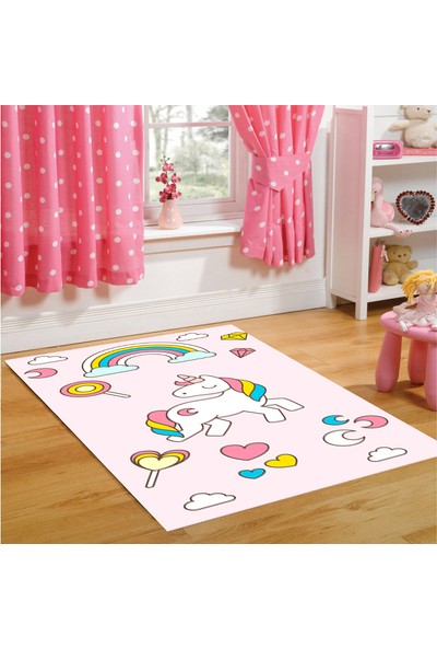 Consepthome Pony Unicorn Anti Alerjik Çocuk Odası Halısı 80x150