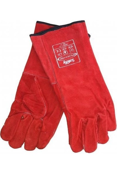 Max Safety Kaynakçı Eldiveni Kırmızı