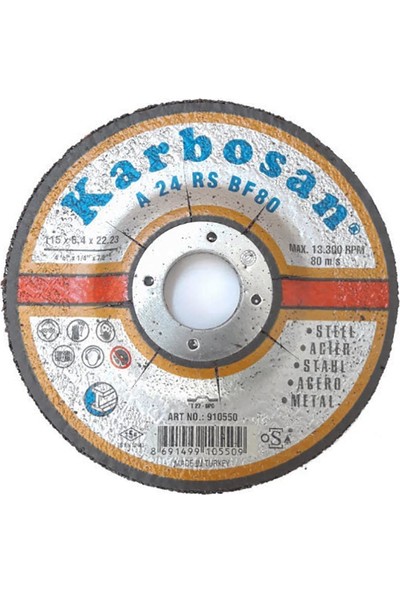Karbosan Metal Taşlama Diski 115X6,4X22,23