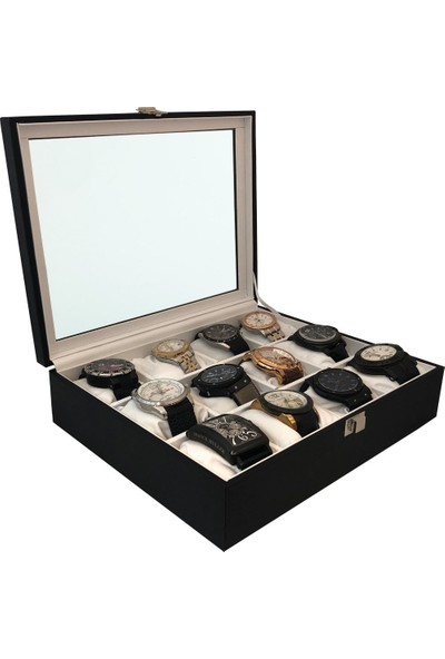 Standmarket Saat Kutusu 12'li Siyah içi Beyaz