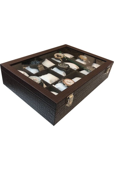 Standmarket Saat Kutusu 15'li Kroko Kahve