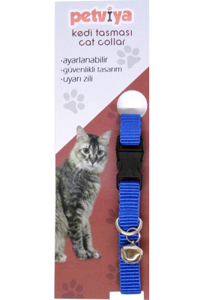 Petviya Ayarlanabilir Zilli Kedi Boyun Tasması