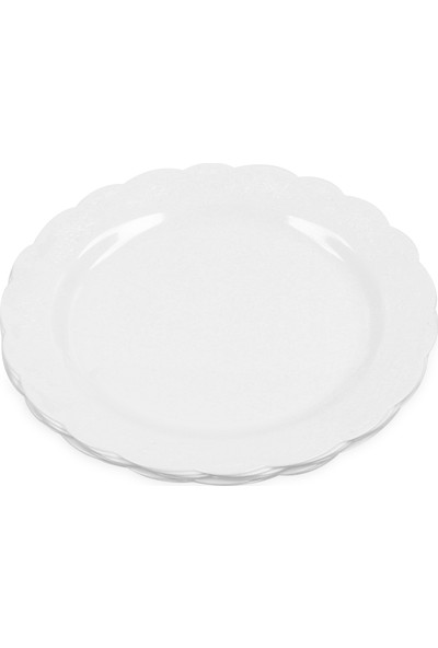 Propack 6 Adet 26Cm Plastik Beyaz Sofra Tabak Propack 6 Adet 26Cm Plastik Beyaz Sofra Tabak