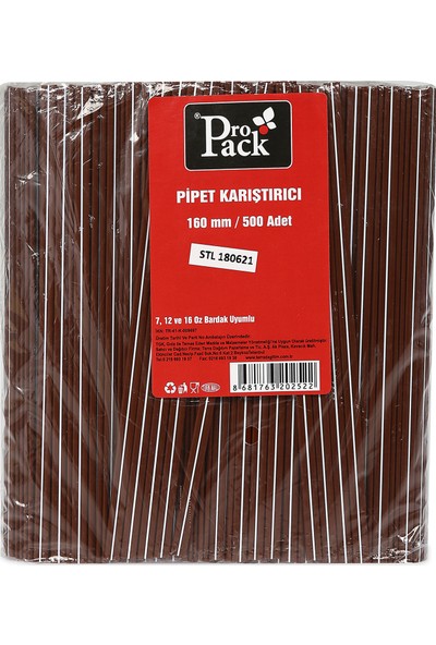 Propack 160 Mm Pipet Karıştırıcı 7 / 12 Ve 16 Bardak Oz Uyumlu Propack 160 Mm Pipet Karıştırıcı 7 / 12 Ve 16 Bardak Oz Uyumlu