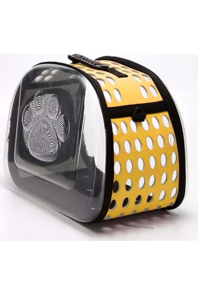 Şeffaf Kedi Köpek Taşıma Çantası 42 x 26 x 35 cm Sarı Şeffaf Kedi Köpek Taşıma Çantası 42 x 26 x 35 cm Sarı