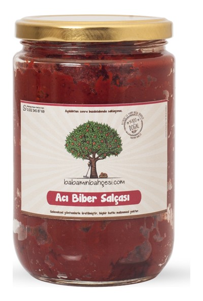 Babamın Bahçesi Acı Biber Salçası (Ev Yapımı) 700 Gr
