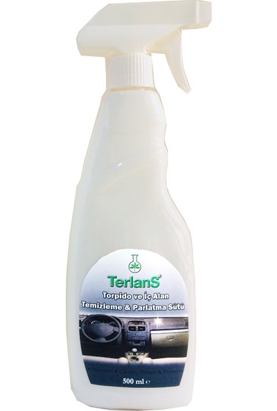 Terlans Parfümlü Torpido Parlatıcı ve İç Alan Temizleme & Parlatma Sütü 500 ml + Mikrofiber Bez Hediye Terlans Parfümlü Torpido Parlatıcı ve İç Alan Temizleme & Parlatma Sütü 500 ml + Mikrofiber Bez Hediye