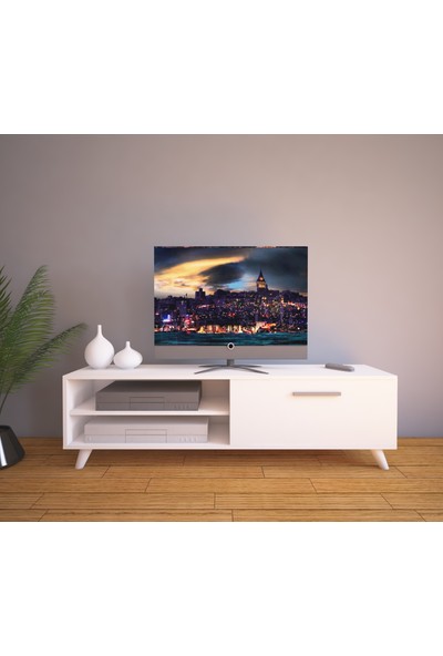 Nur Mobilya 140 cm Polen Tv Sehpası Beyaz