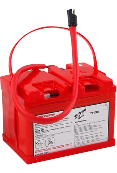 Pilsan 12 Volt - 12 Ah Uzun Kablolu Siyah Soketli Akü Seti