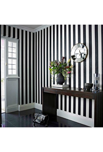 Dekonil Siyah Şeritli Duvar Kağıdı (7950-D)
