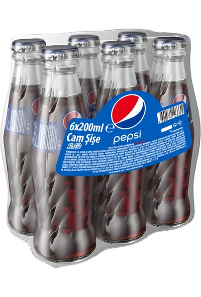 Pepsi Cola Cam Şişe 6x200 ml