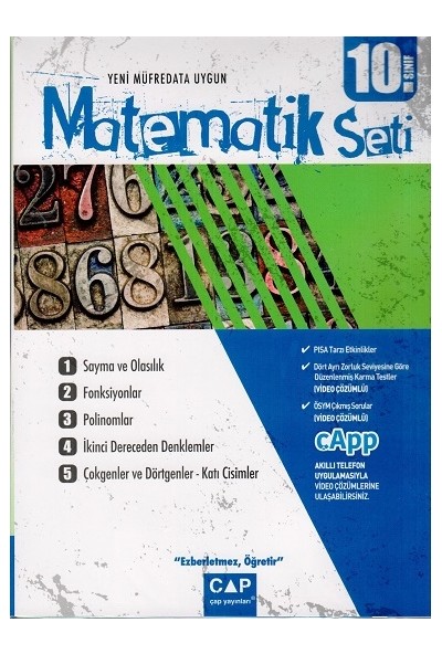 Çap Yayınları 10. Sınıf Anadolu Lisesi Matematik Seti Çap Yayınları 10. Sınıf Anadolu Lisesi Matematik Seti