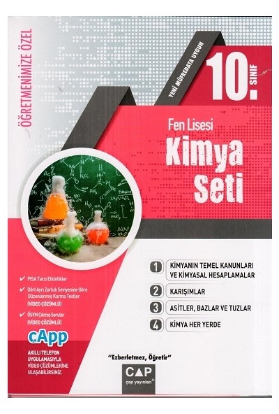 Çap Yayınları 10. Sınıf Fen Lisesi Kimya Seti