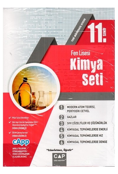 Çap Yayınları 11. Sınıf Fen Lisesi Kimya Seti Çap Yayınları 11. Sınıf Fen Lisesi Kimya Seti