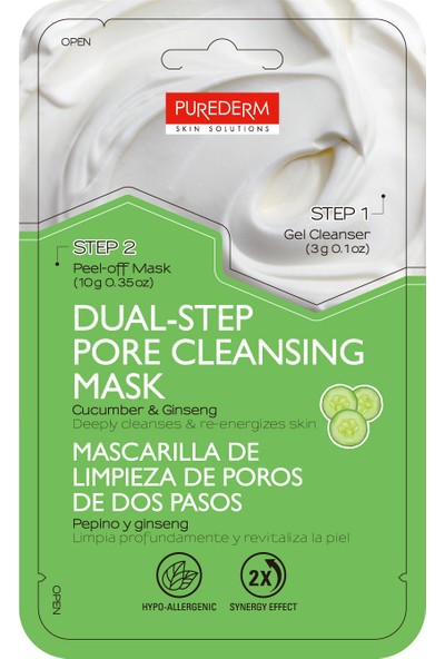 Purederm İki Aşamalı Gözenek Temizleyici ve Canlandırıcı Maske Purederm İki Aşamalı Gözenek Temizleyici ve Canlandırıcı Maske