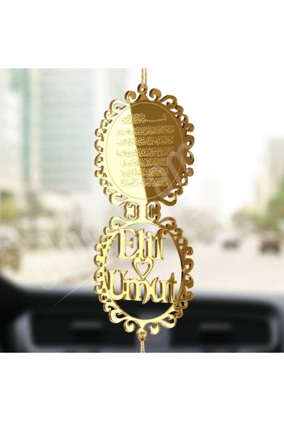 Olur O Zaman Kişiye Özel Besmele Ayetel Kürsi Pleksi Araba Dikiz Aynası Süsü