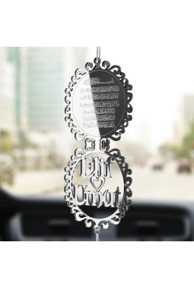 Olur O Zaman Kişiye Özel Besmele Ayetel Kürsi Pleksi Araba Dikiz Aynası Süsü