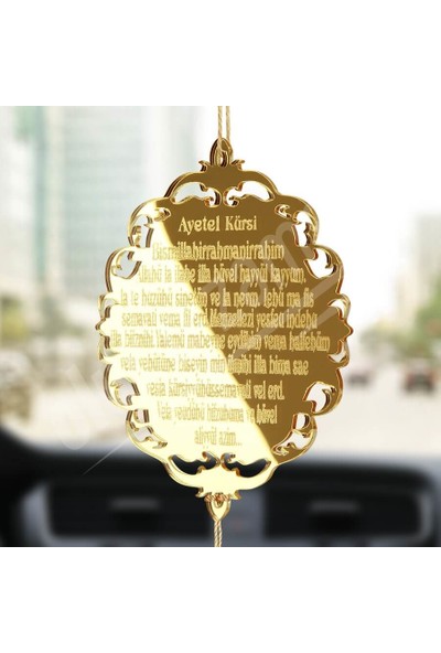 Olur O Zaman Desenli Ayetel Kürsi Pleksi Araba Dikiz Aynası Süsü