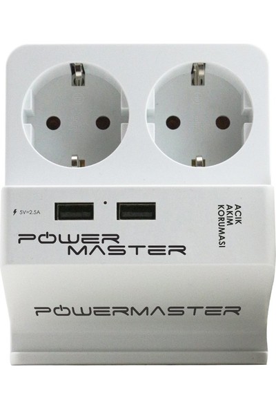 Powermaster 2 Usb Girişli 2 Li Akım Korumalı Priz