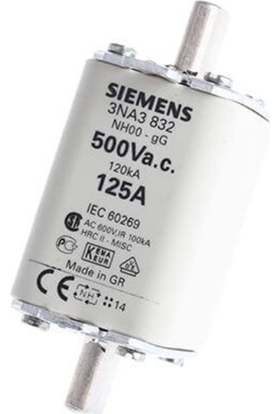 Siemens 3Na3832 - Nh Bıçaklı Sigorta Buşonu 125A Boy:00
