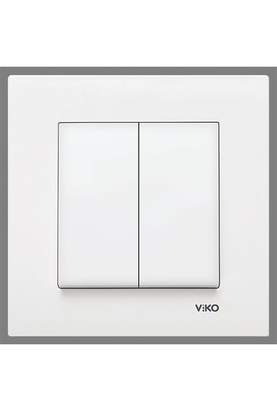 Viko 90967044 - Karre İkili Anahtar Beyaz Çerçeveli