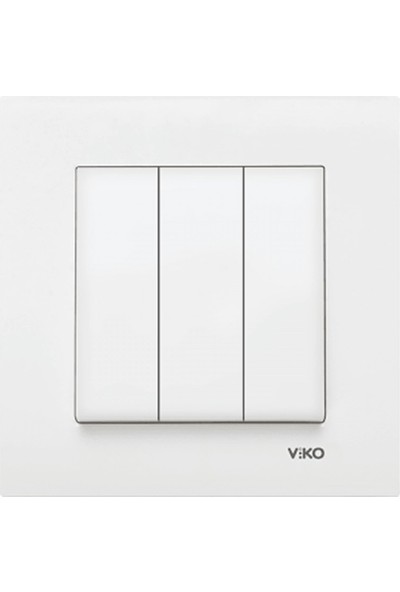 Viko 90967068 - Karre Üçlü Anahtar Beyaz Çerçeveli