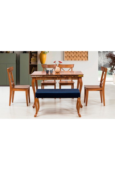 Cadde Yıldız Lükens Yemek Masası Takımı - Ceviz