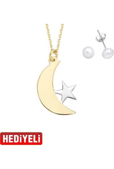 AltınSepeti Ay Yıldız Altın Kolye AS1422GKL