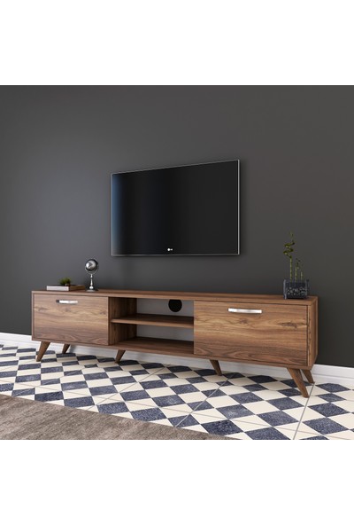 Rani A9 Tv Ünitesi Modern Ayaklı Tv Sehpası Ceviz Rani A9 Tv Ünitesi Modern Ayaklı Tv Sehpası Ceviz