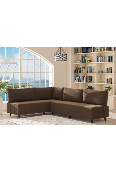 Evdemo Eda L Köşe Koltuk Takımı Kahverengi