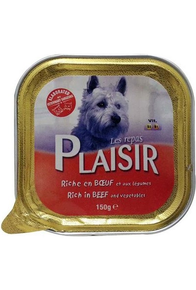 Plaisir Sığır Etli ve Sebzeli Köpek Konservesi 150 gr