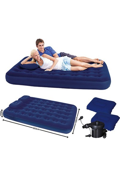 Bestway Çift Kişilik Şişme Yatak Çakmaklıklı Pompa + 2Yastık bw308