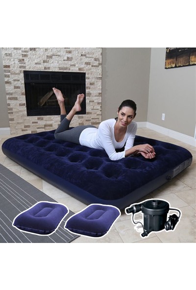 Bestway Çift Kişilik Şişme Yatak Elektrikli Pompa + 2 Yastık bw302