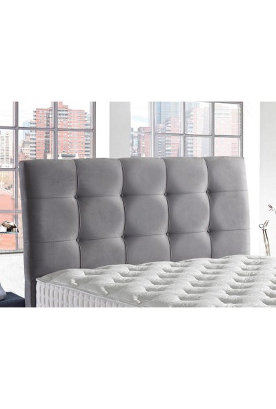 Belletto Çift Kişilik Vintage Lüx Kumaş Başlık Gri 140 cm