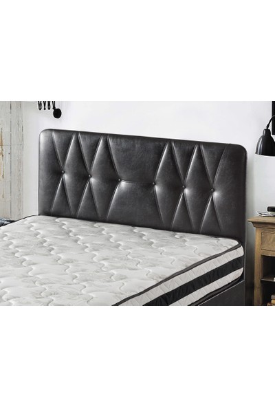 Belletto Tek Kişilik İnci Lüx Deri Başlık Siyah 100 cm