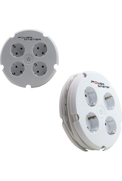 Powermaster Akım Korumalı 4 Lü Yuvarlak Kasa Priz