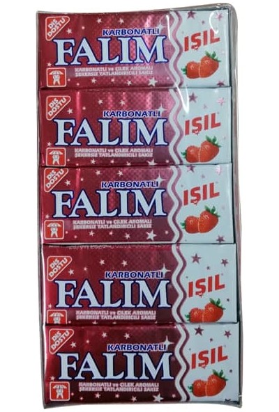 Falım Işıl Şekersiz Sakız Çilek Aromalı 5 li 7gr x 20 Li