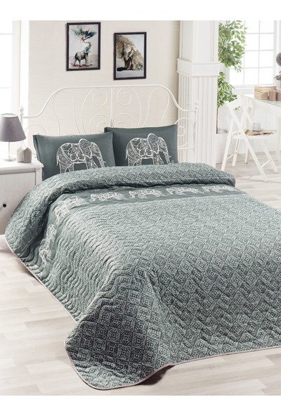 Eponj Home Kapitone Yatak Örtüsü Seti Çift Kişilik Elepante Antrasit-Füme Eponj Home Kapitone Yatak Örtüsü Seti Çift Kişilik Elepante Antrasit-Füme