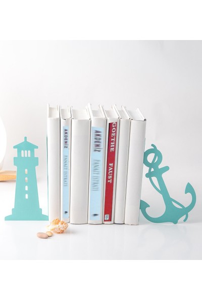 Simge Yapı Dekorasyon Deniz Feneri Figürlü Dekoratif Metal Kitap Tutucu Simge Yapı Dekorasyon Deniz Feneri Figürlü Dekoratif Metal Kitap Tutucu