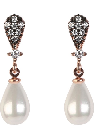 Mercan Silver Gümüş Sallantılı İnci Küpe