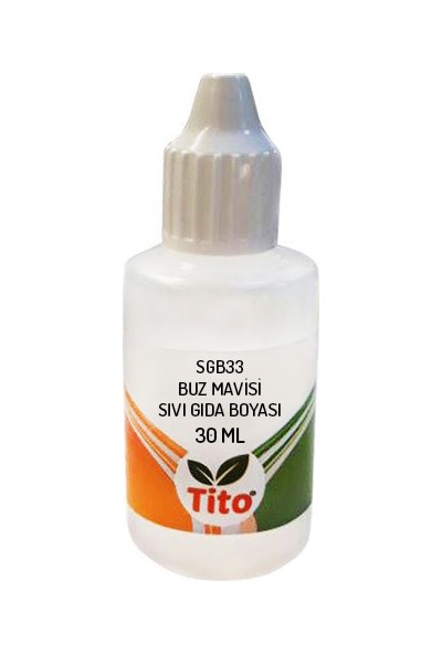 Tito SGB33 Buz Mavisi Sıvı Gıda Boyası 30 ml Tito SGB33 Buz Mavisi Sıvı Gıda Boyası 30 ml