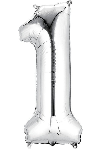 Partici Balon 1 Rakam Gümüş 100 cm