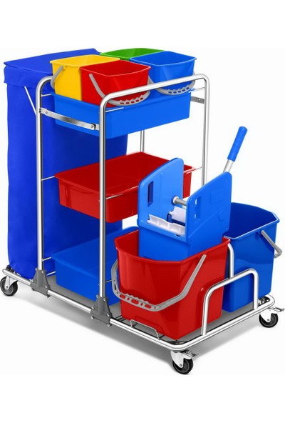 Hunter Kat Temizlik Arabası Krom