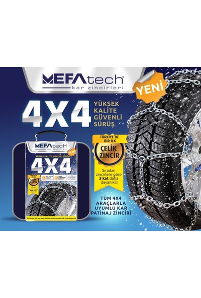 Mefa Tech Mefa Tech 4X4 Jeep Ve Minibüsler İçin Kar Zinciri Extra 1200 No