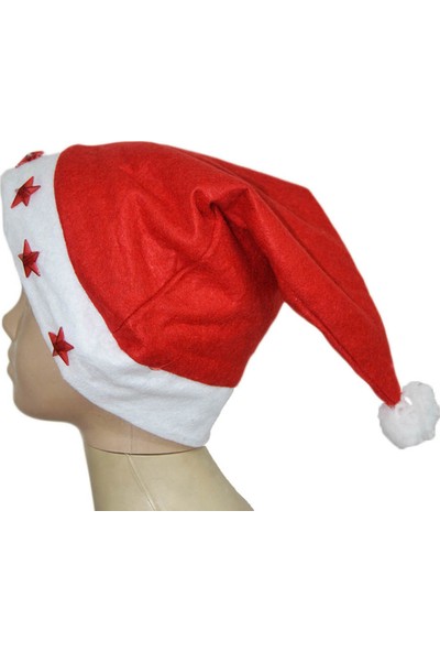 Can Kırmızı Keçe Işıklı Ledli Noel Şapka ( 29 cm * 32 cm ) Can Kırmızı Keçe Işıklı Ledli Noel Şapka ( 29 cm * 32 cm )