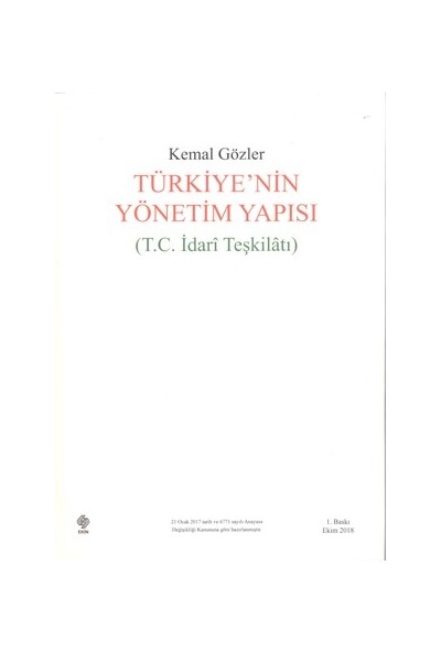 Türkiye'Nin Yönetim Yapısı - Kemal Gözler