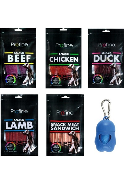 Profine Snack Karışık Yumuşak Ödül Maması 12 x 80 Gr ve Dışkı Toplama Kabı