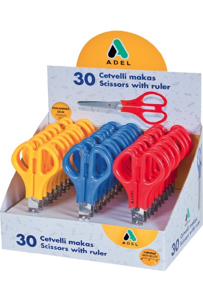 Adel Cetvelli Okul Makası Yl 4012145800 (1 Adet)